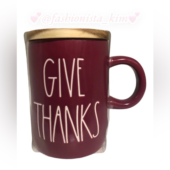 Rae Dunn | Other | Rae Dunn Give Thanks Mug With Topper New With Tags ...